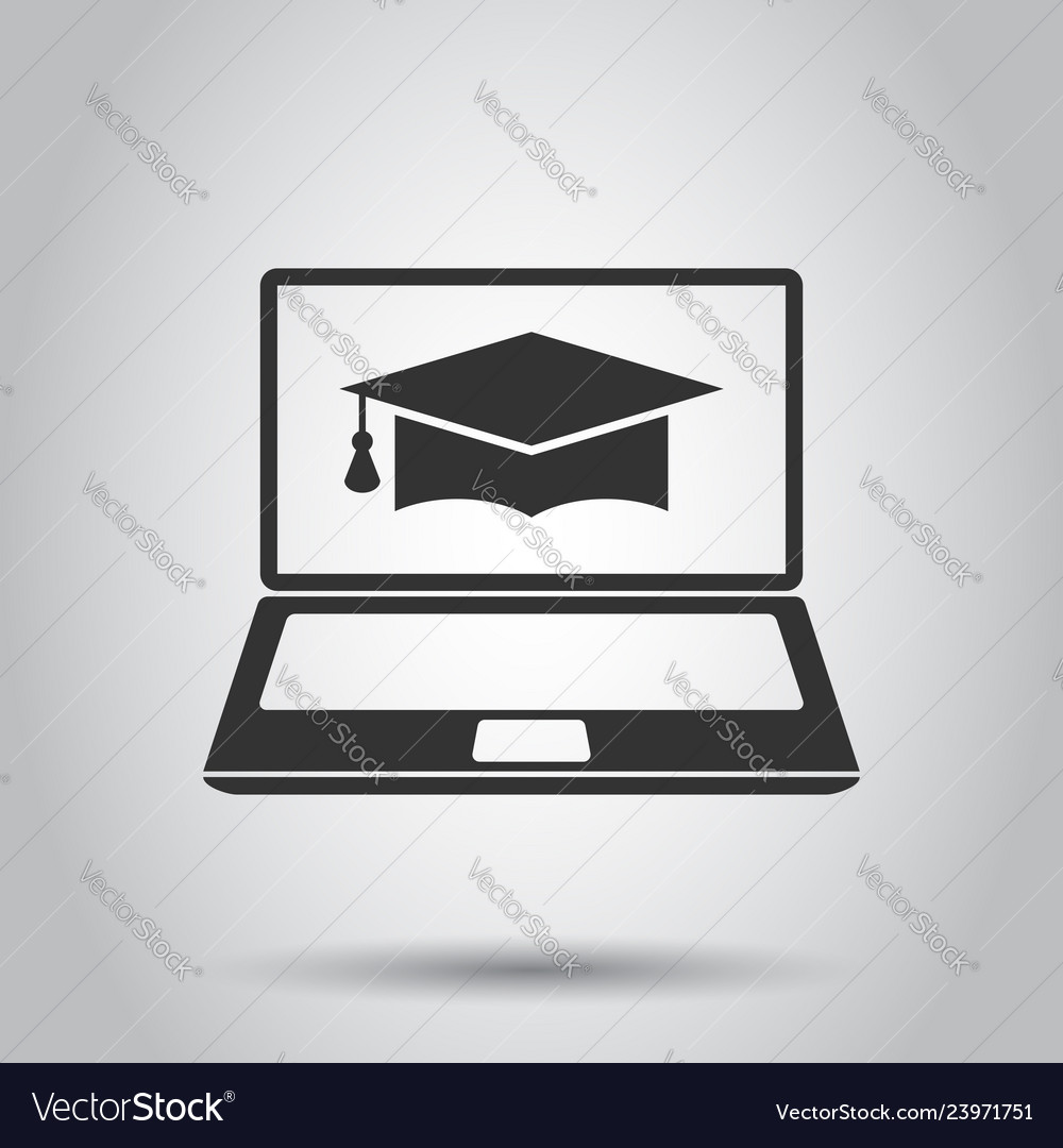 Elearning education icon in flat style study Vector Image