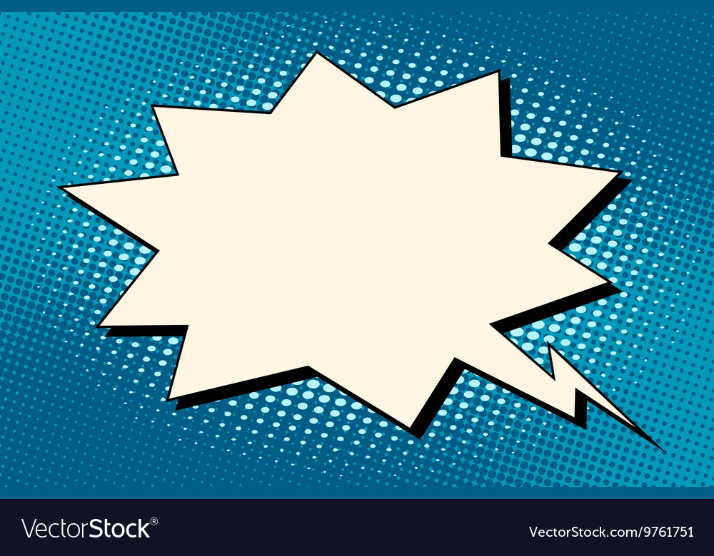 Explosion comics bubble on blue background Vector Image