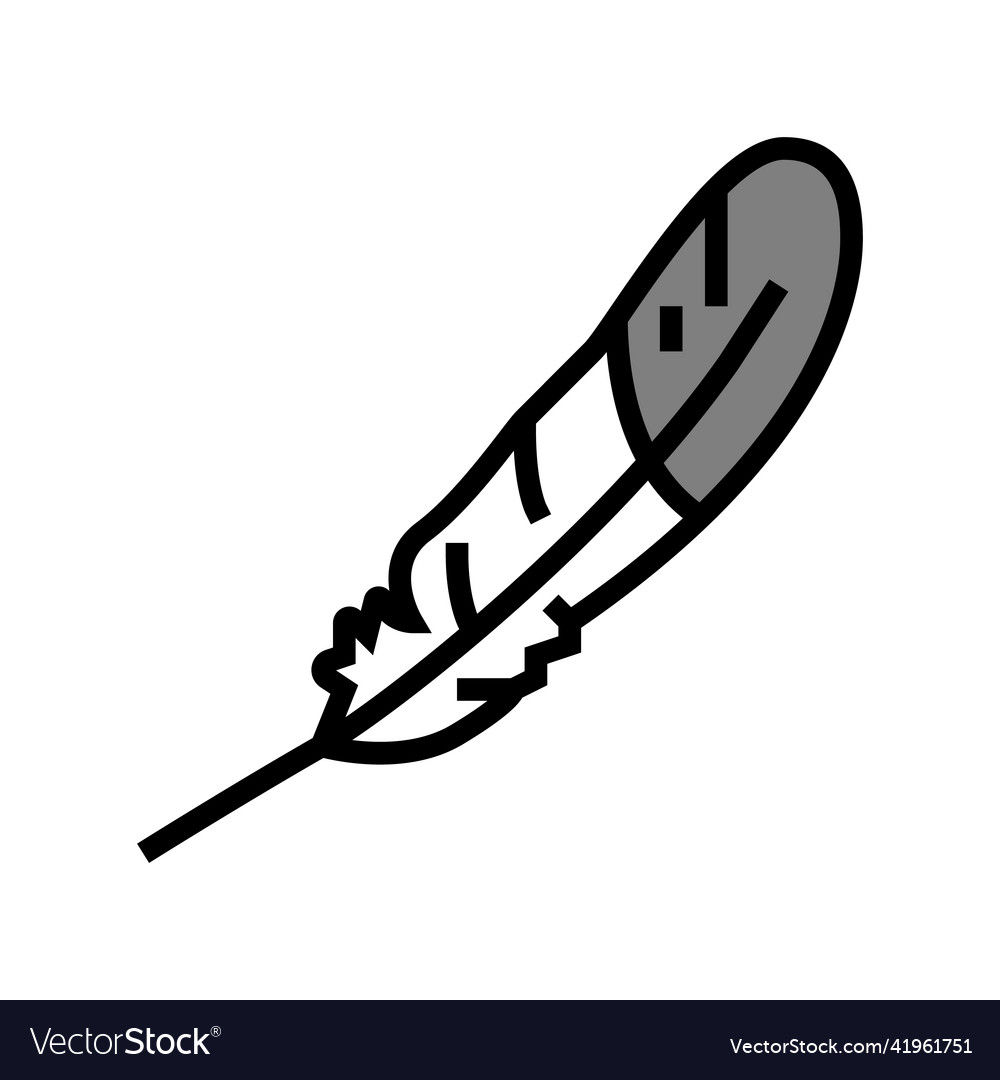 Feather bird color icon Royalty Free Vector Image