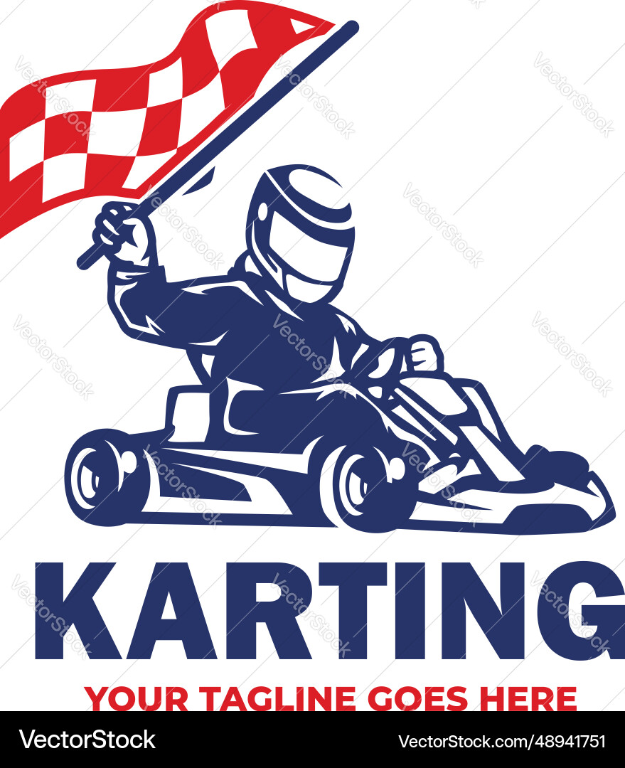 Go kart logo template karting Royalty Free Vector Image