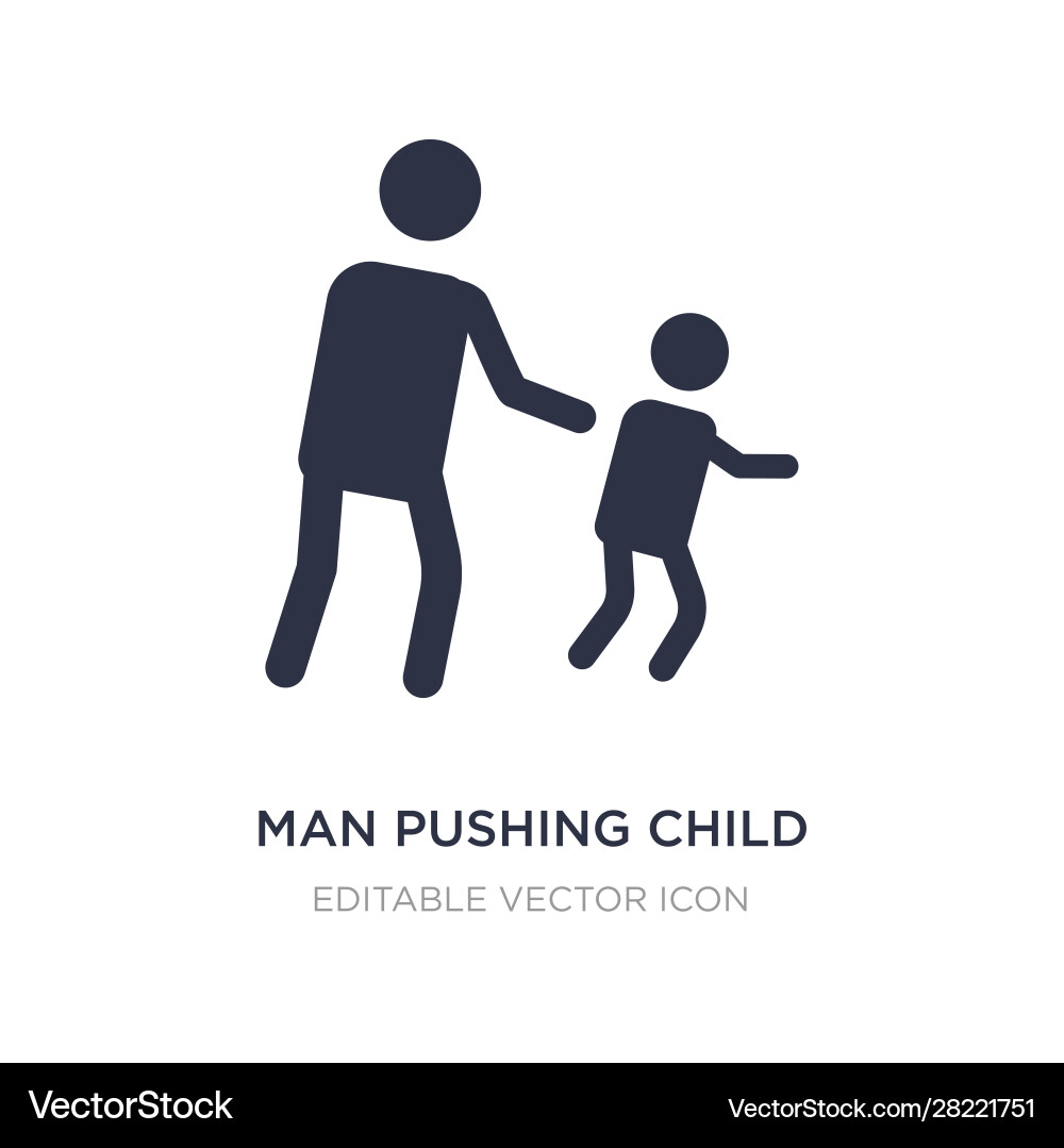 Man pushing child icon on white background simple Vector Image