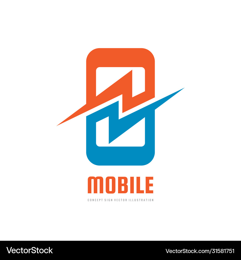 Mobile phone with lightning power energy symbol Vector Image