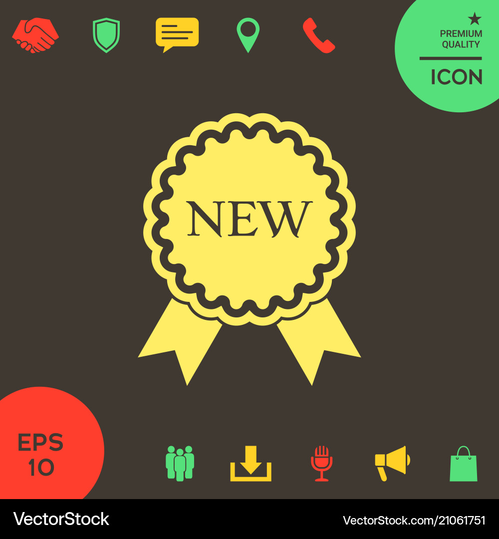 New offer icon with ribbons Royalty Free Vector Image