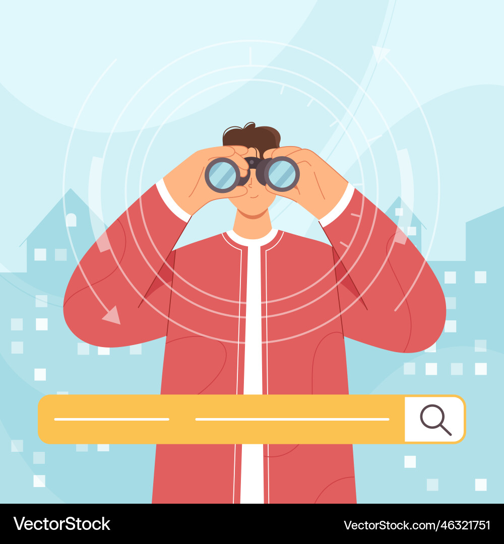 Online search for information with bar in browser Vector Image