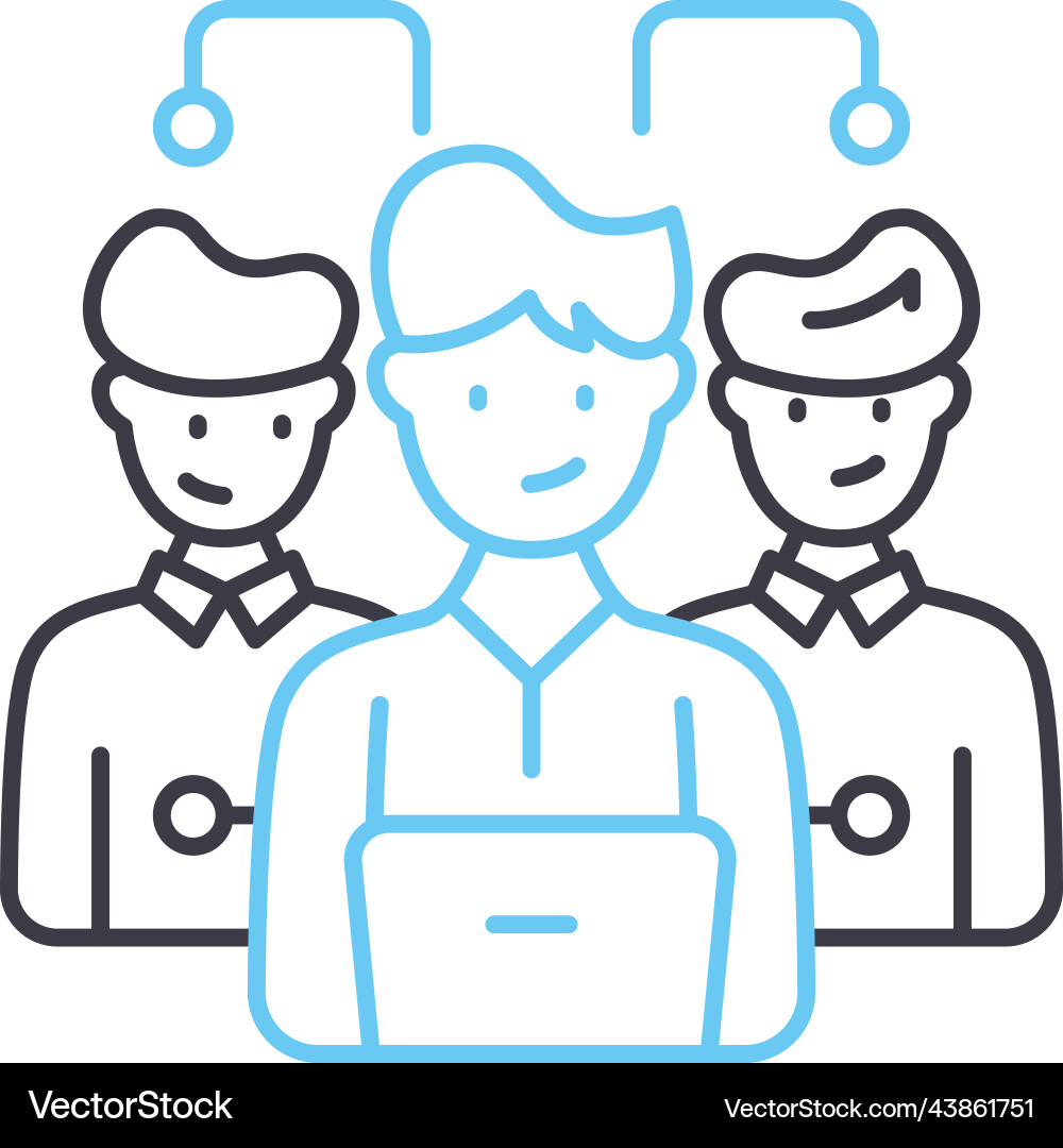 Organization control line icon outline symbol Vector Image