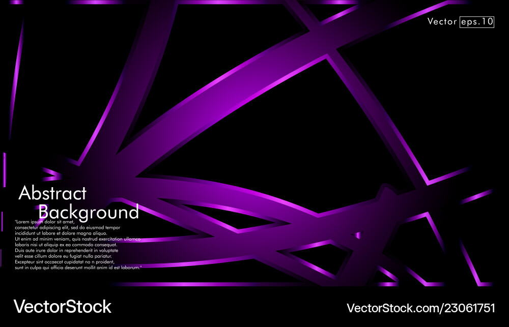 Purple ribbon wave on a black background layout Vector Image