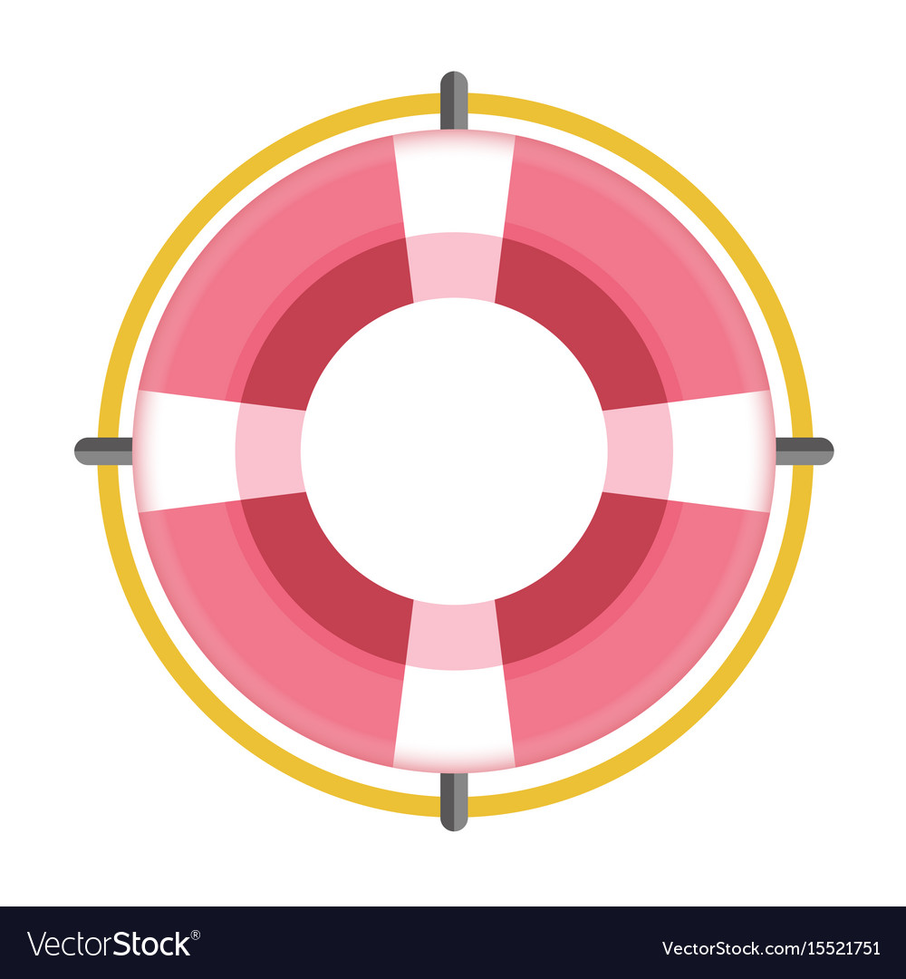 Red colored flotation ring Royalty Free Vector Image