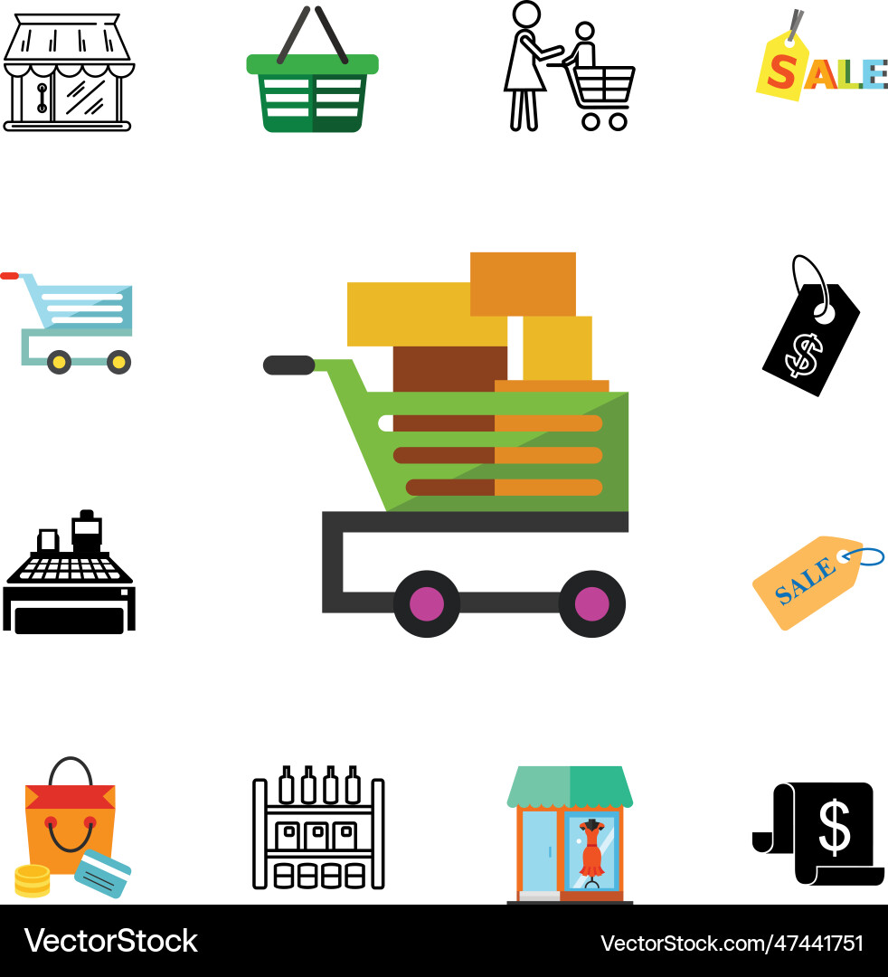 Sale symbols icon set Royalty Free Vector Image