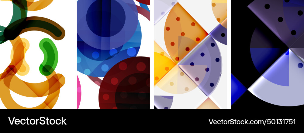 Set of circles geometric abstract posters Vector Image