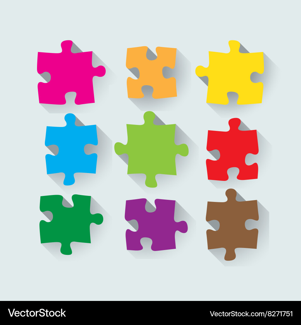 Set of puzzle pieces Royalty Free Vector Image