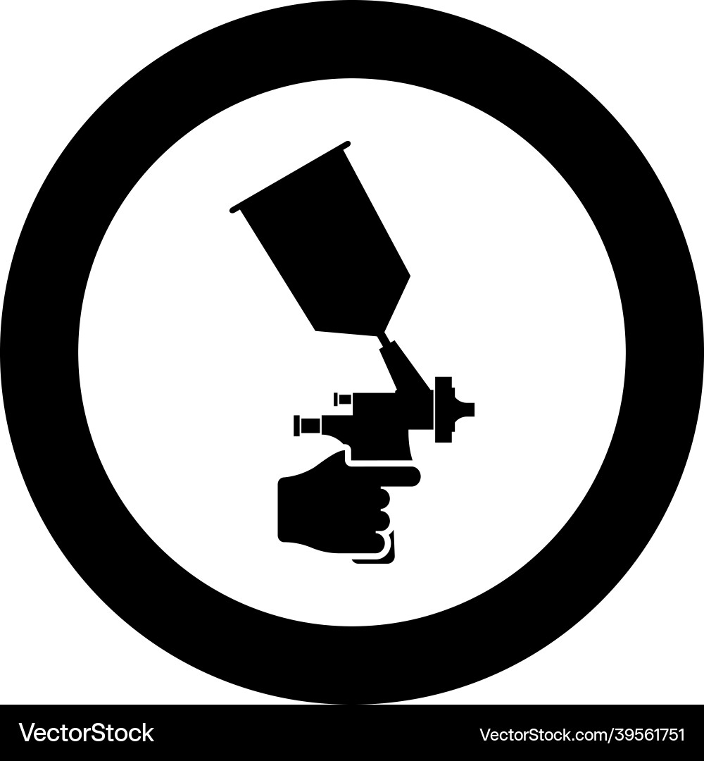 Spray gun holding in hand sprayer using arm use Vector Image