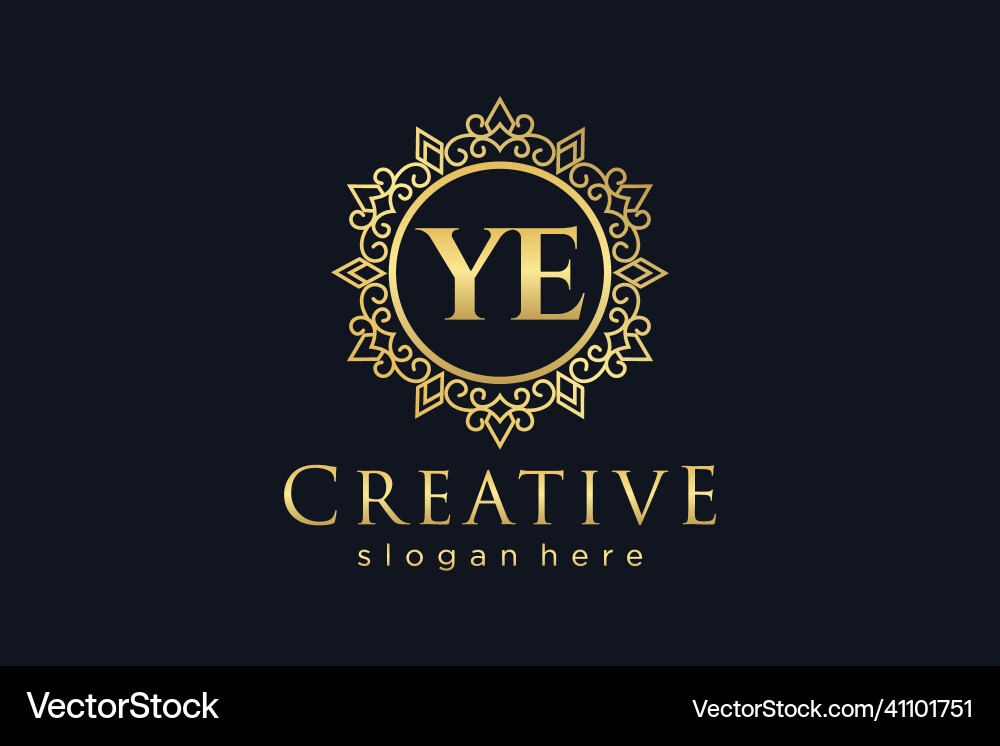 Ye initial letter luxury calligraphic feminine Vector Image
