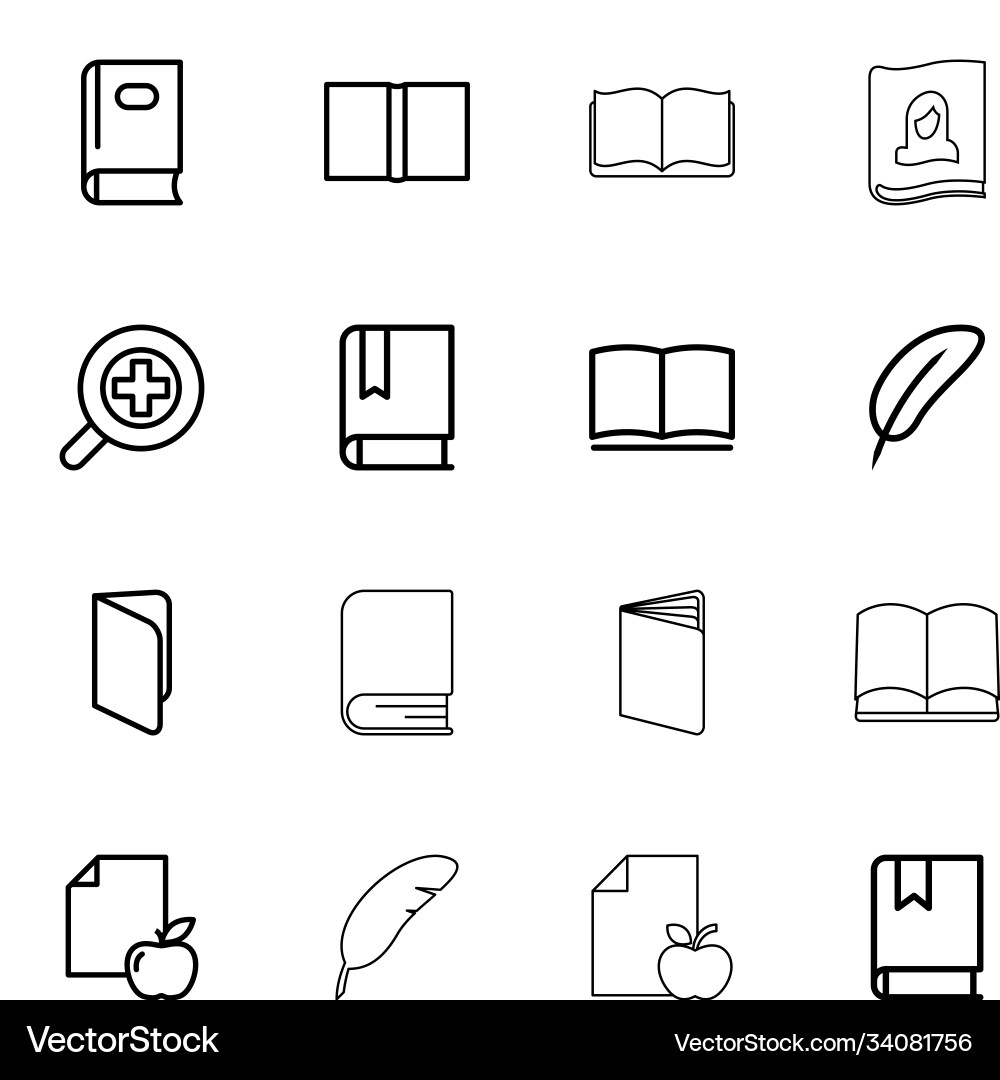 16 literature icons Royalty Free Vector Image - VectorStock