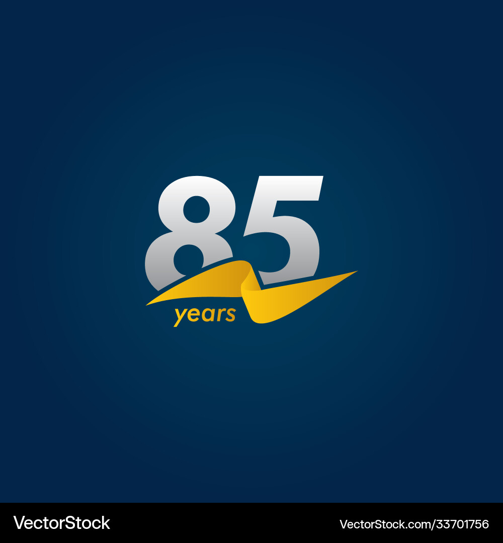 85 years anniversary celebration white blue and Vector Image