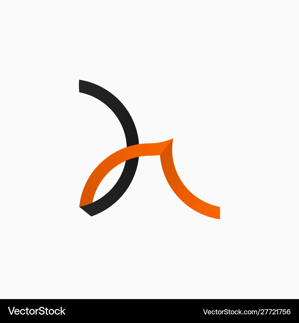 Abstract letter h logo ribbon line Royalty Free Vector Image