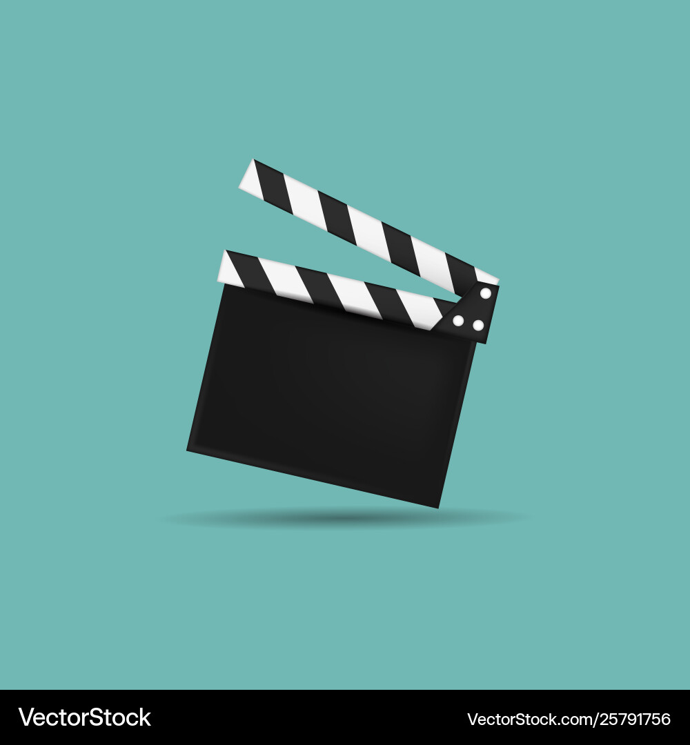 Creative 3d realistic movie clapper board art Vector Image