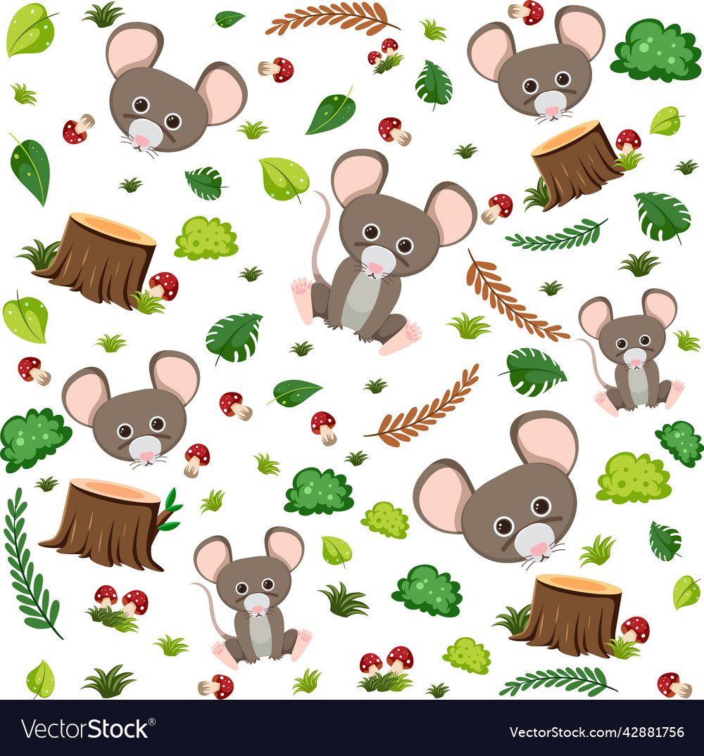Cute mouse seamless pattern Royalty Free Vector Image