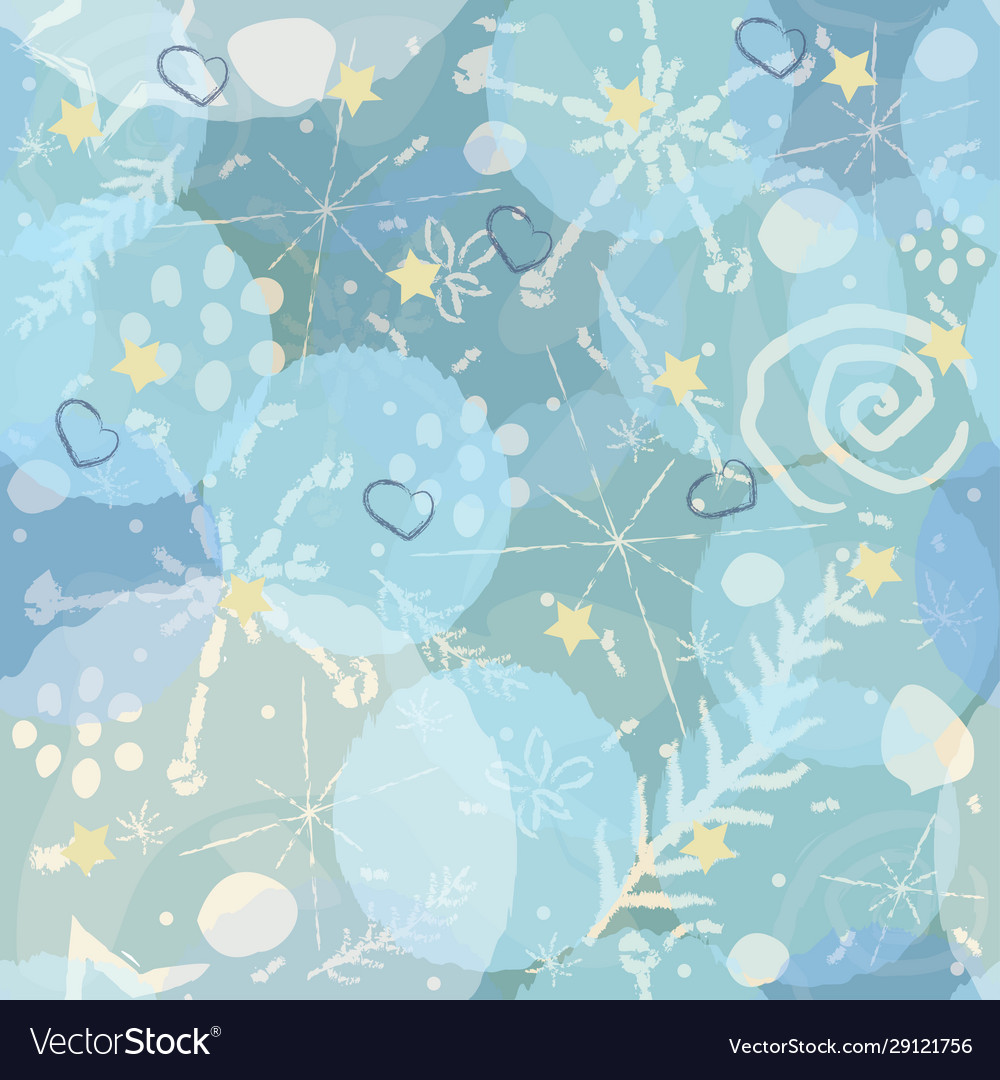 Cute winter pattern on subtle background Vector Image