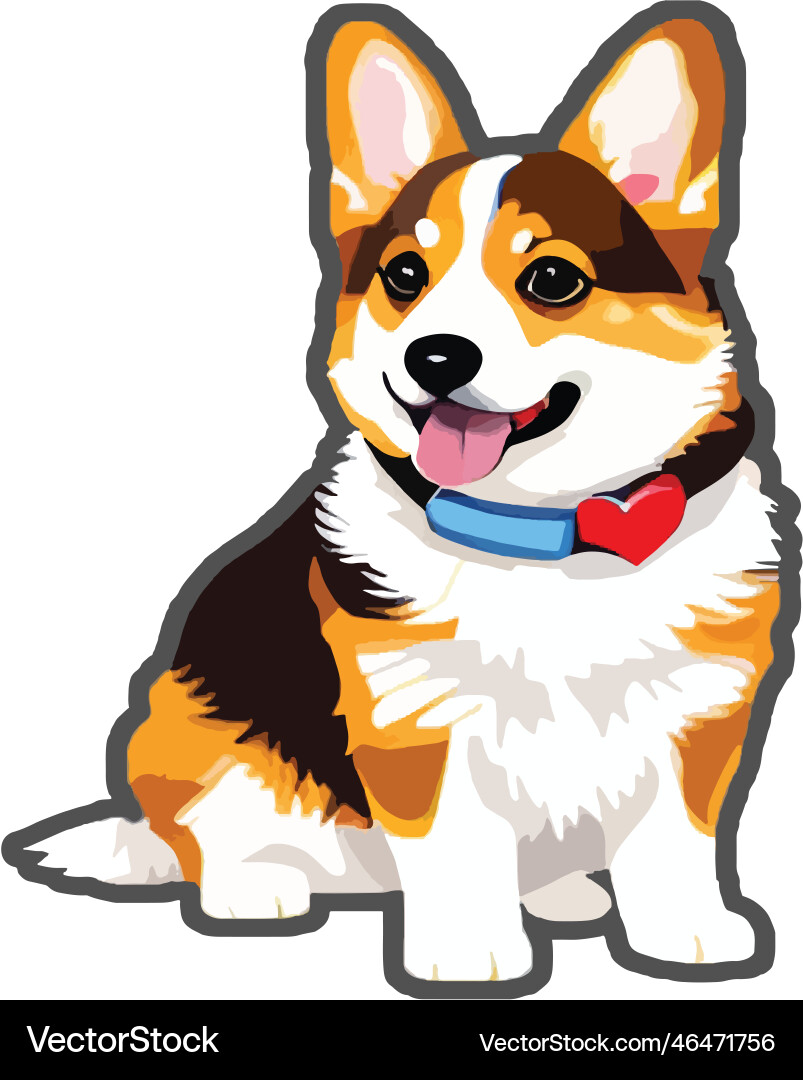 Cuteness corgi puppy Royalty Free Vector Image