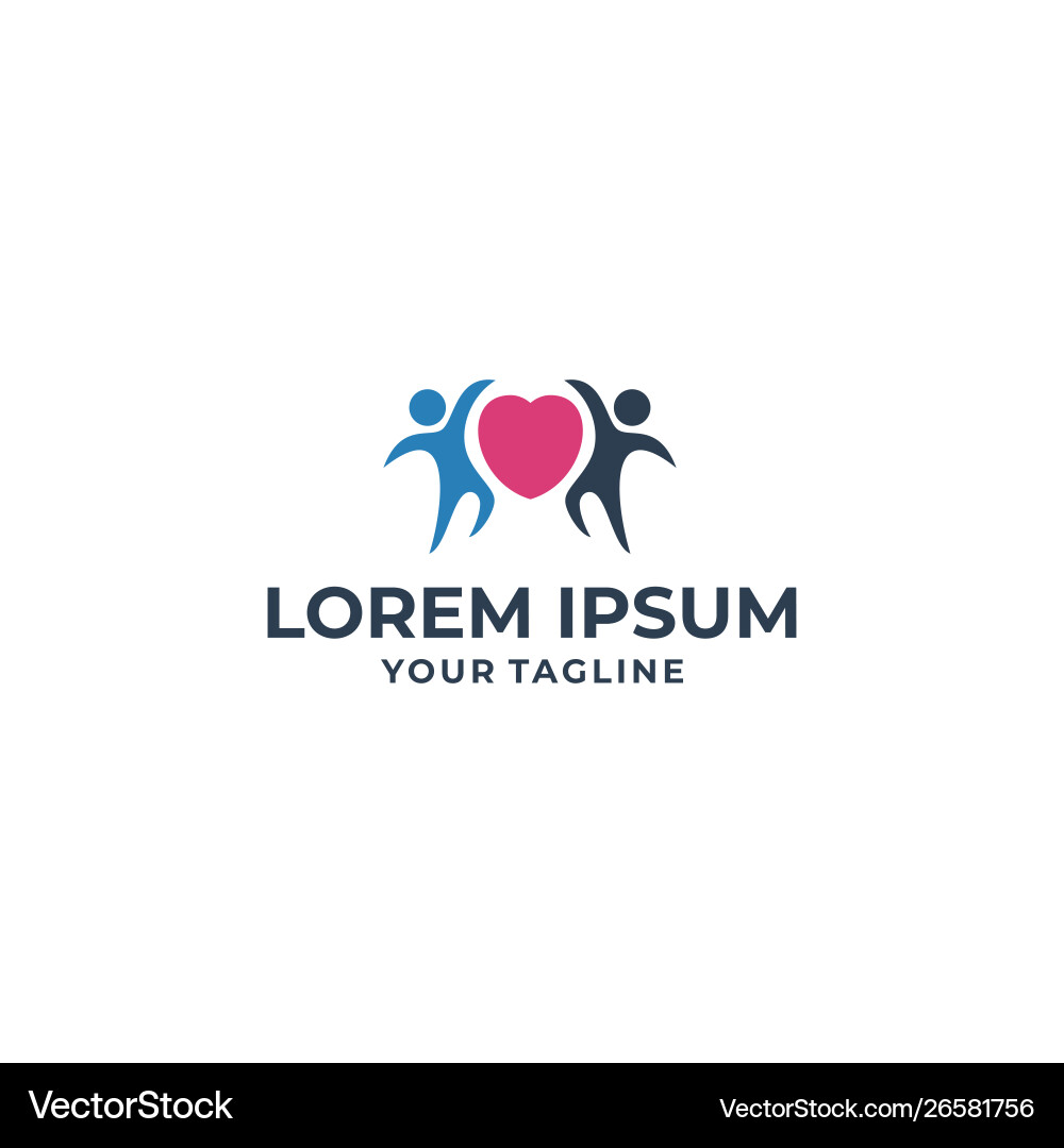 Fun people life logo template icon Royalty Free Vector Image