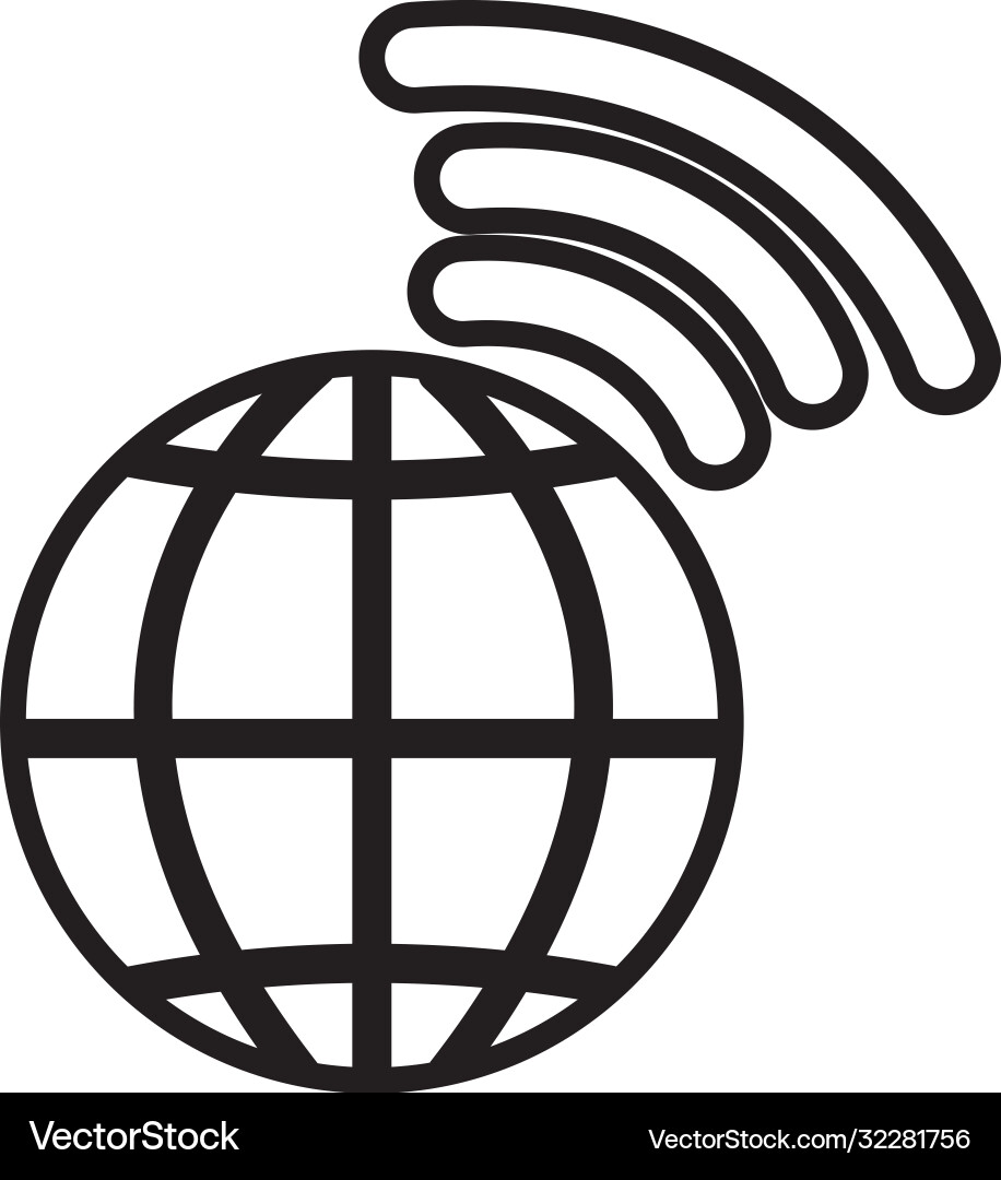 Global sphere and network signal line style Vector Image