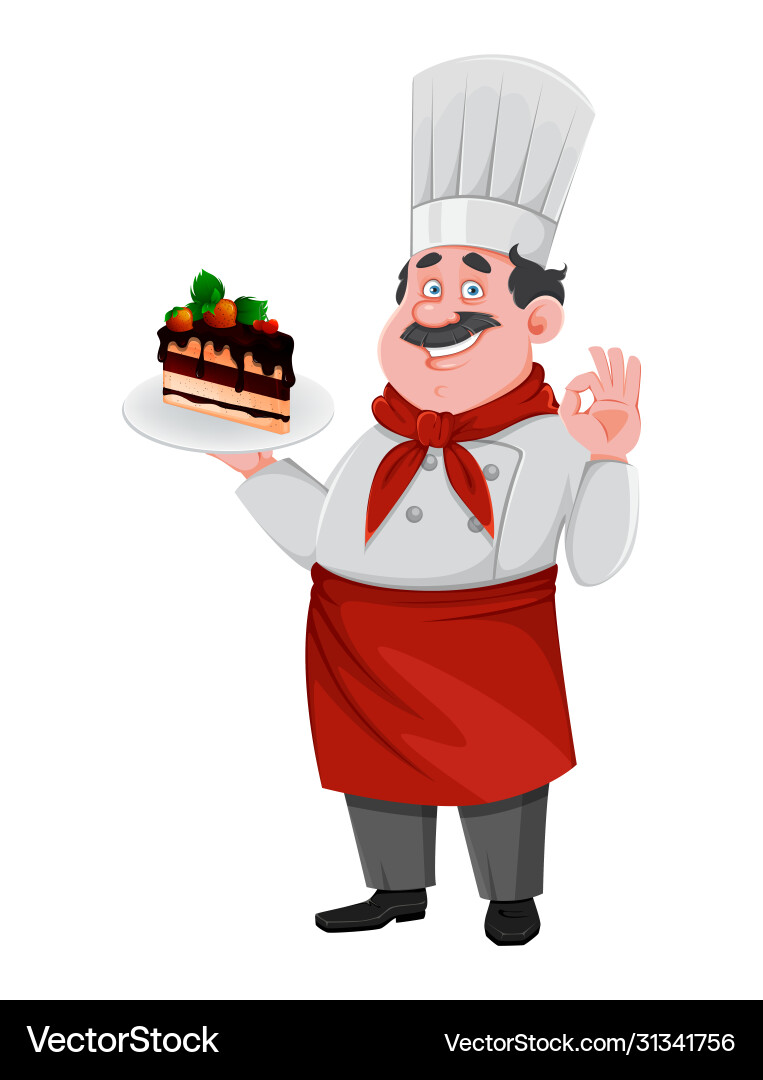 Handsome chef cartoon character cheerful cook Vector Image