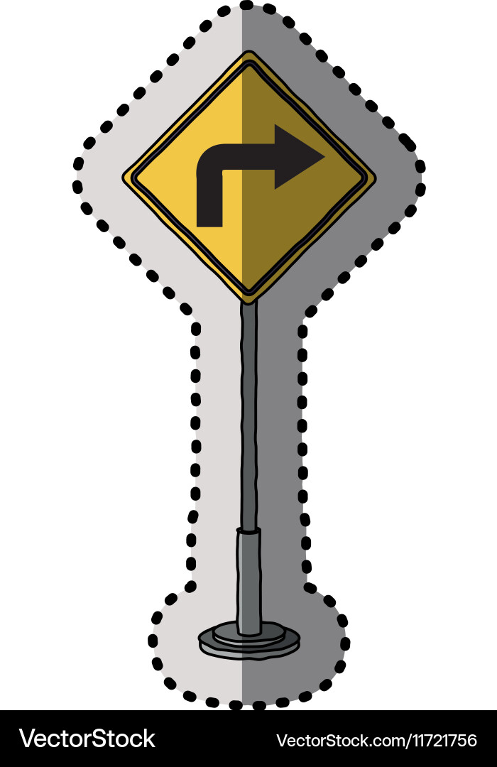 Isolated yellow road sign design Royalty Free Vector Image