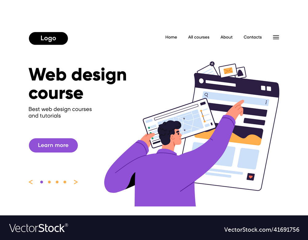 Landing page template for website web-site Vector Image