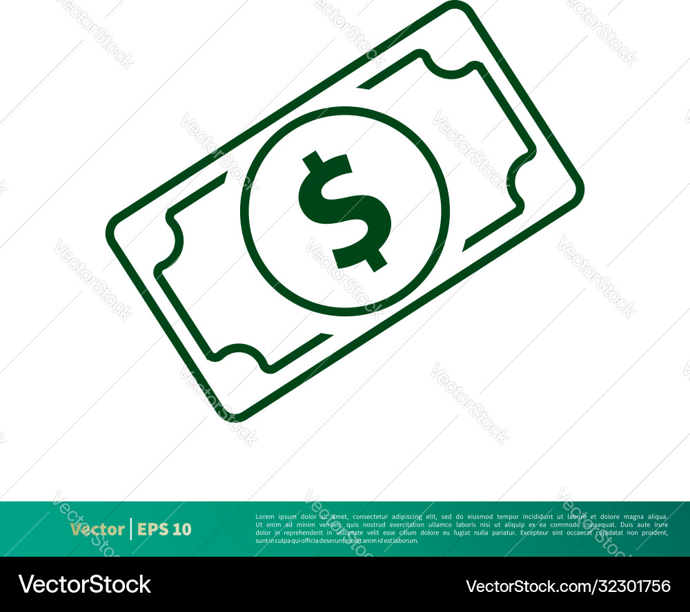 Money icon logo template design eps 10 Royalty Free Vector