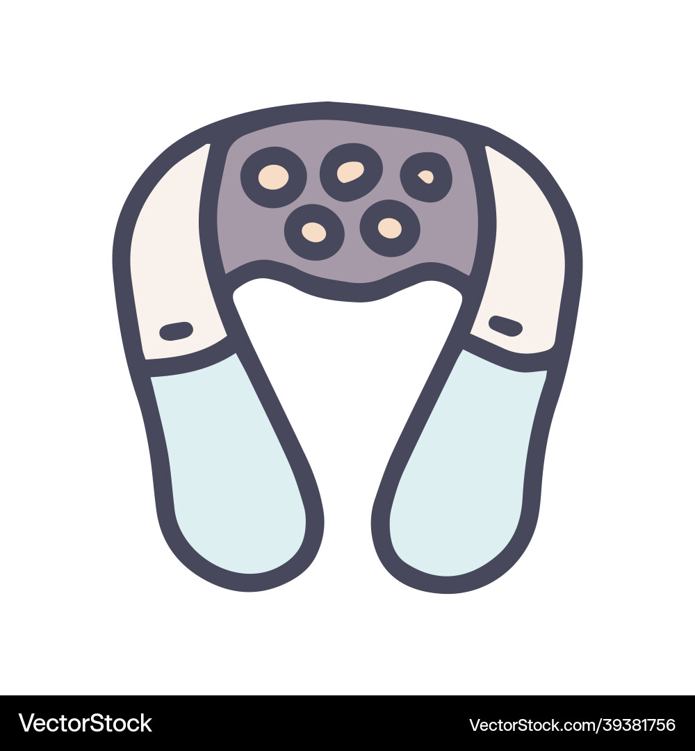 Neck And Shoulder Massager Color Doodle Royalty Free Vector