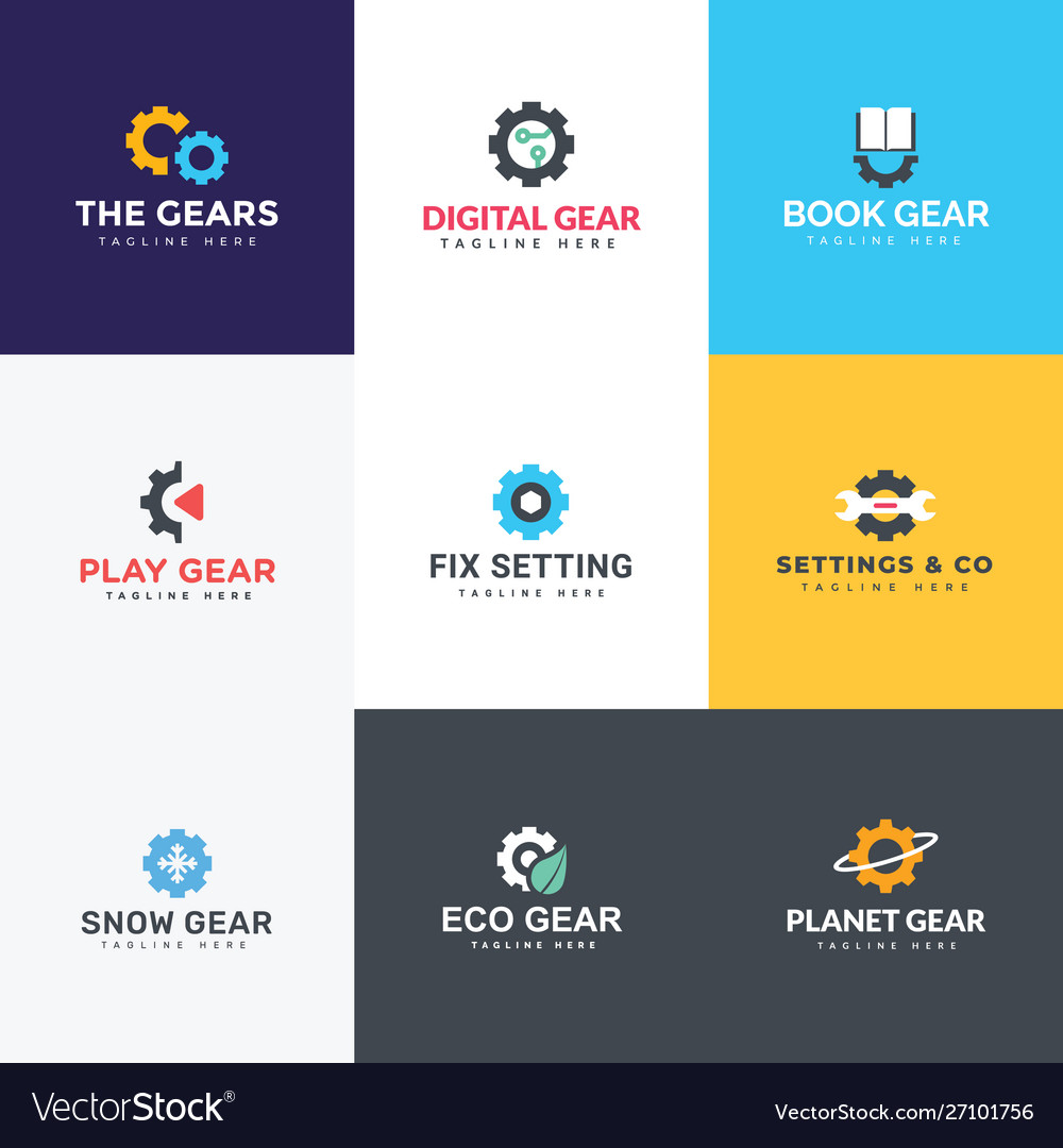 Pack setting logo Royalty Free Vector Image - VectorStock