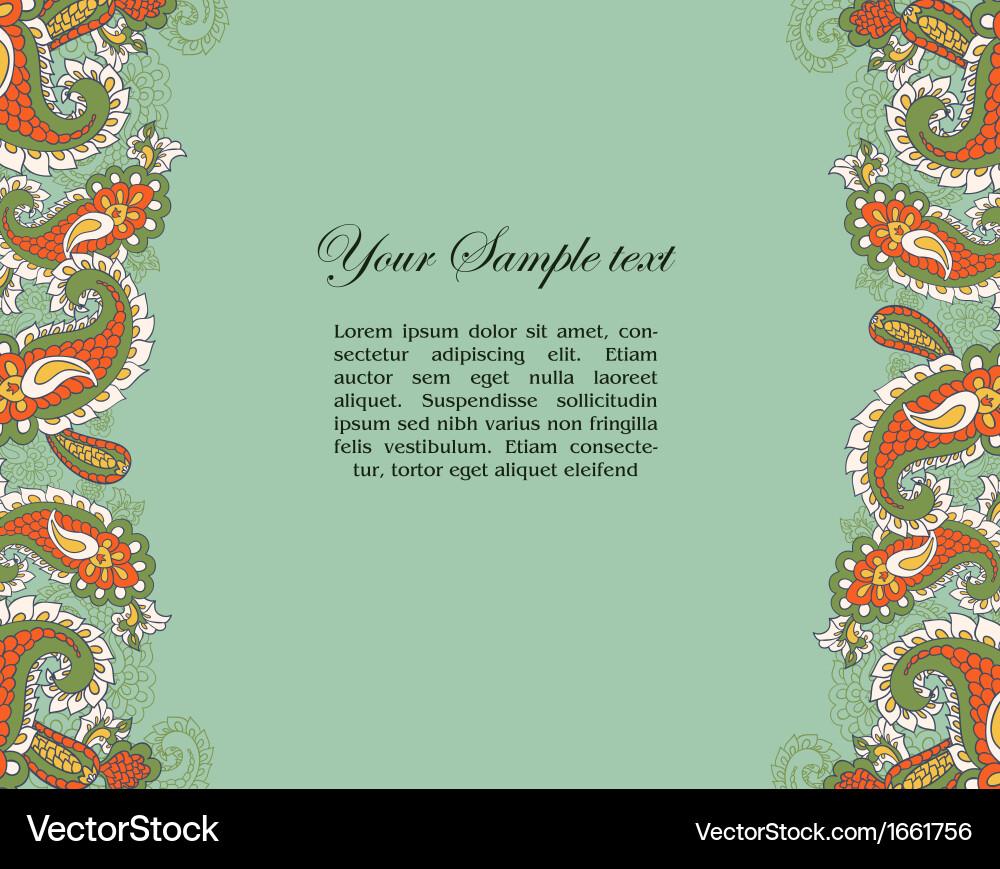 Paisley background and place for your text Vector Image