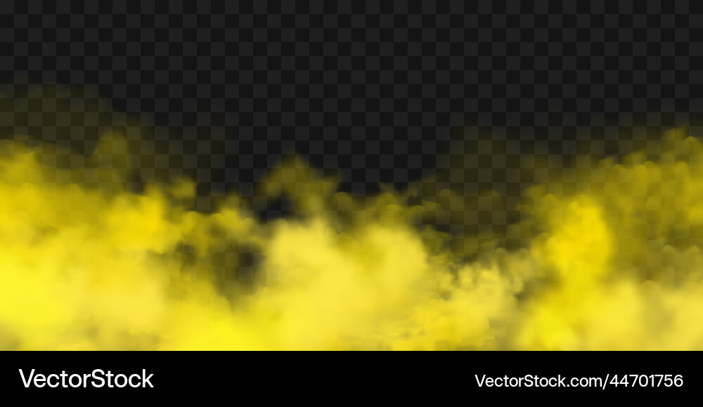 Realistic yellow colorful smoke clouds mist Vector Image