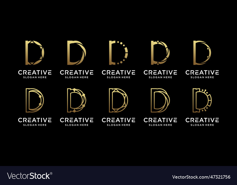 Set bundle monogram logo design collection Vector Image