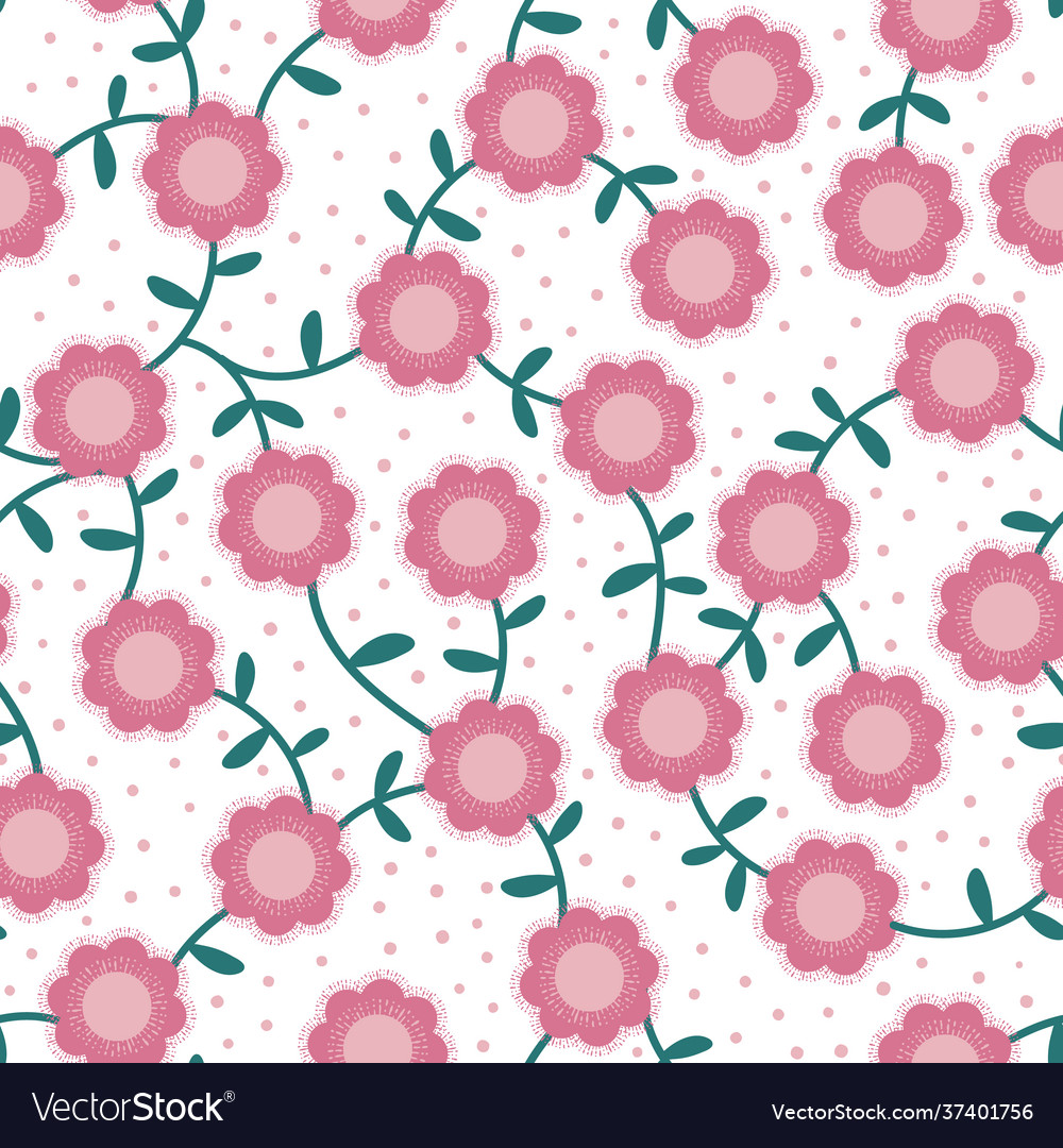 Spring pink floral vines Royalty Free Vector Image