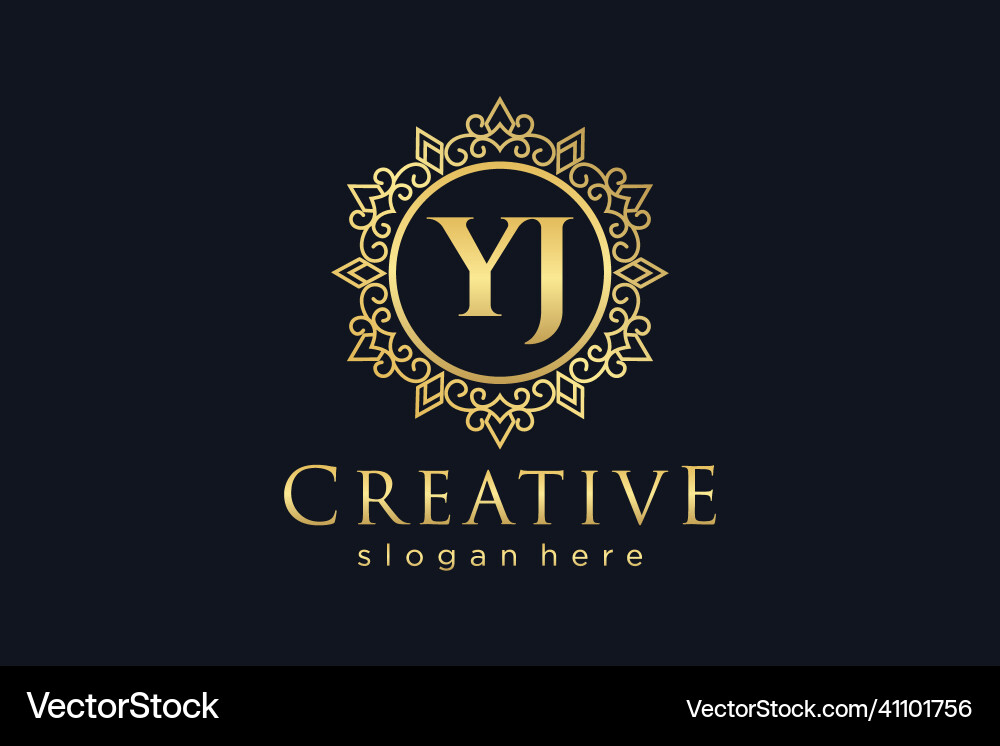 Yj initial letter luxury calligraphic feminine Vector Image
