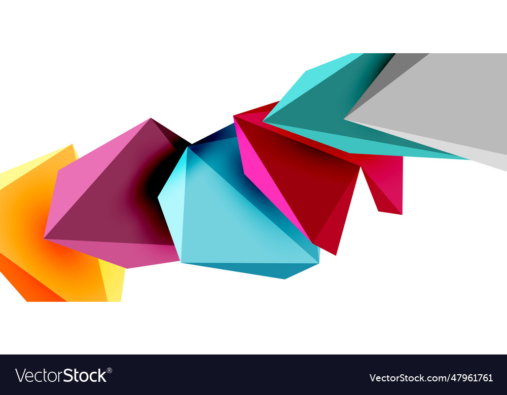 3d low poly triangle design elements Royalty Free Vector