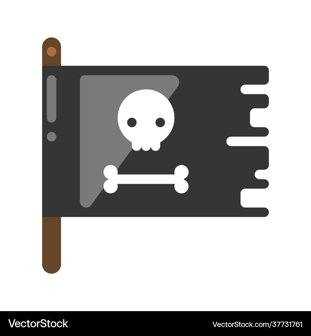 Black and white jolly roger with skull bone Vector Image