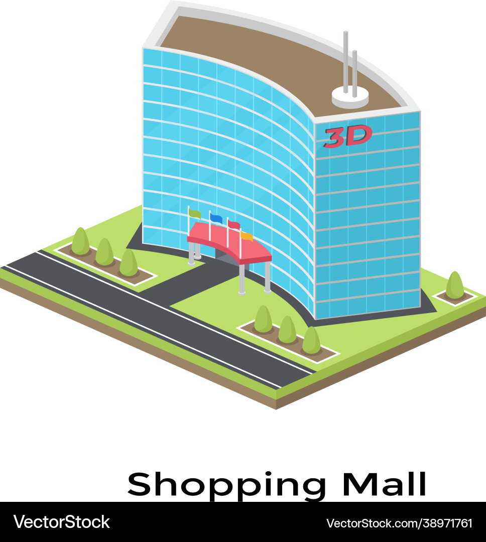 Commercial shopping center Royalty Free Vector Image