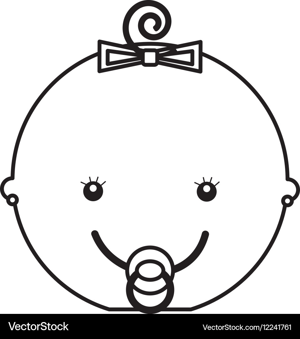 Cute baby character icon Royalty Free Vector Image
