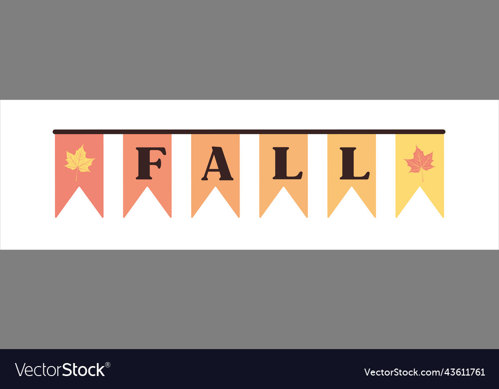 Cute festive flags bunting with word fall Vector Image