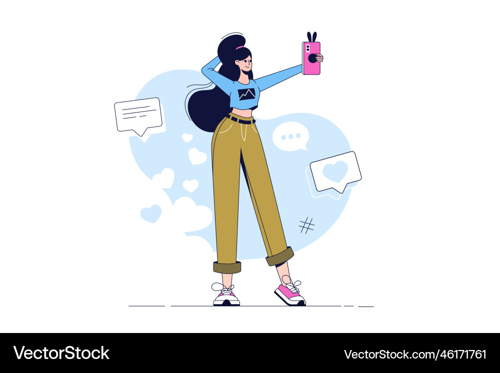 Cute girl blogger Royalty Free Vector Image - VectorStock