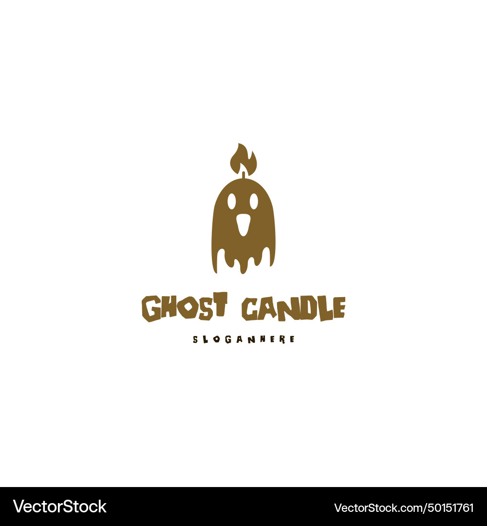 Ghost and candle logo design on isolated Vector Image