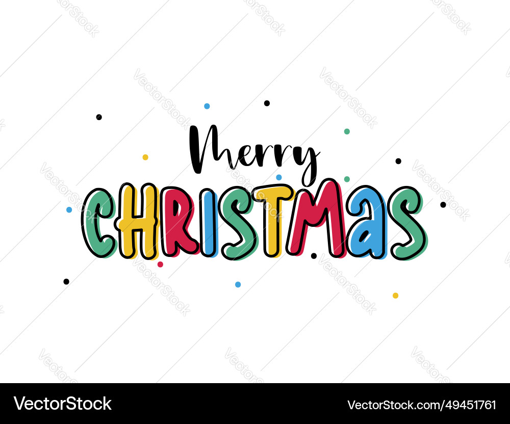 Hand draw merry christmas holiday Royalty Free Vector Image