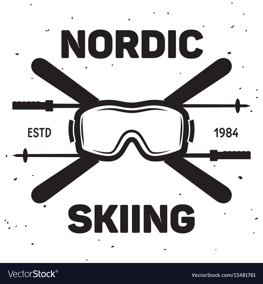 Label of ski club vintage mountain winter badge Vector Image