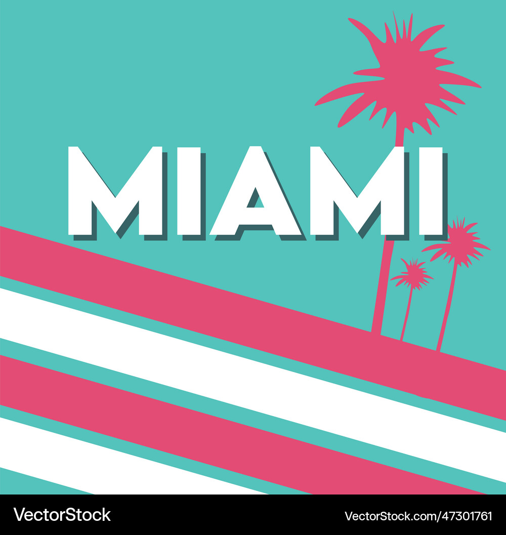 Miami city with beautiful view Royalty Free Vector Image