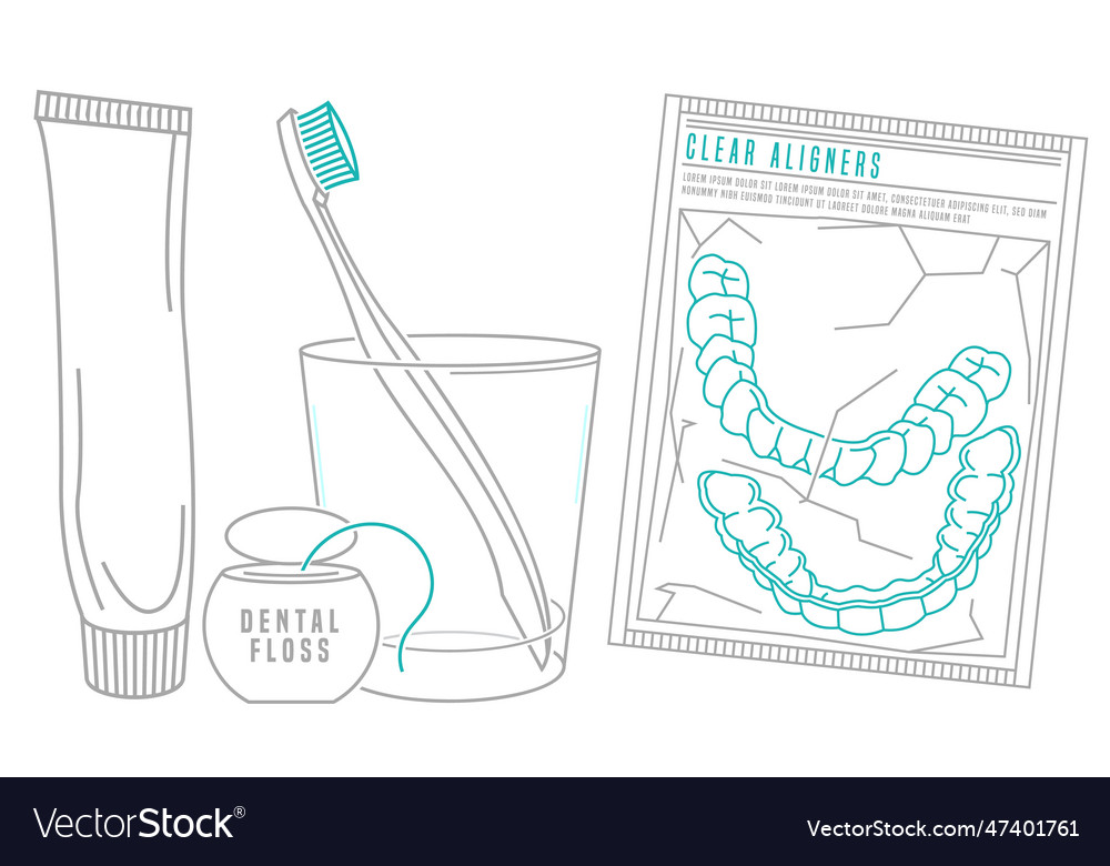 Oral health kit editable Royalty Free Vector Image