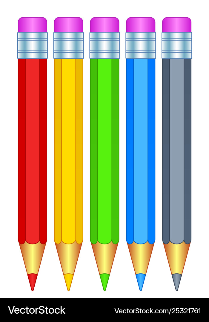 Pencil set Royalty Free Vector Image - VectorStock