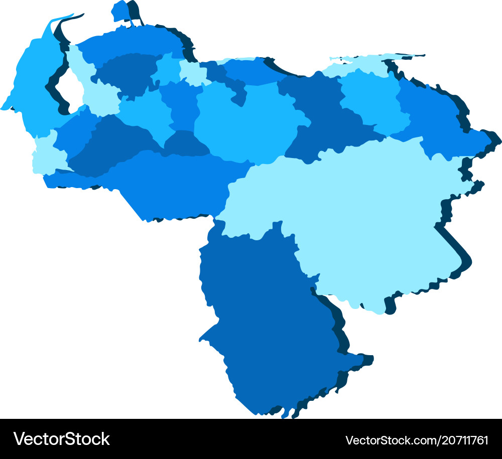 Political map of venezuela Royalty Free Vector Image