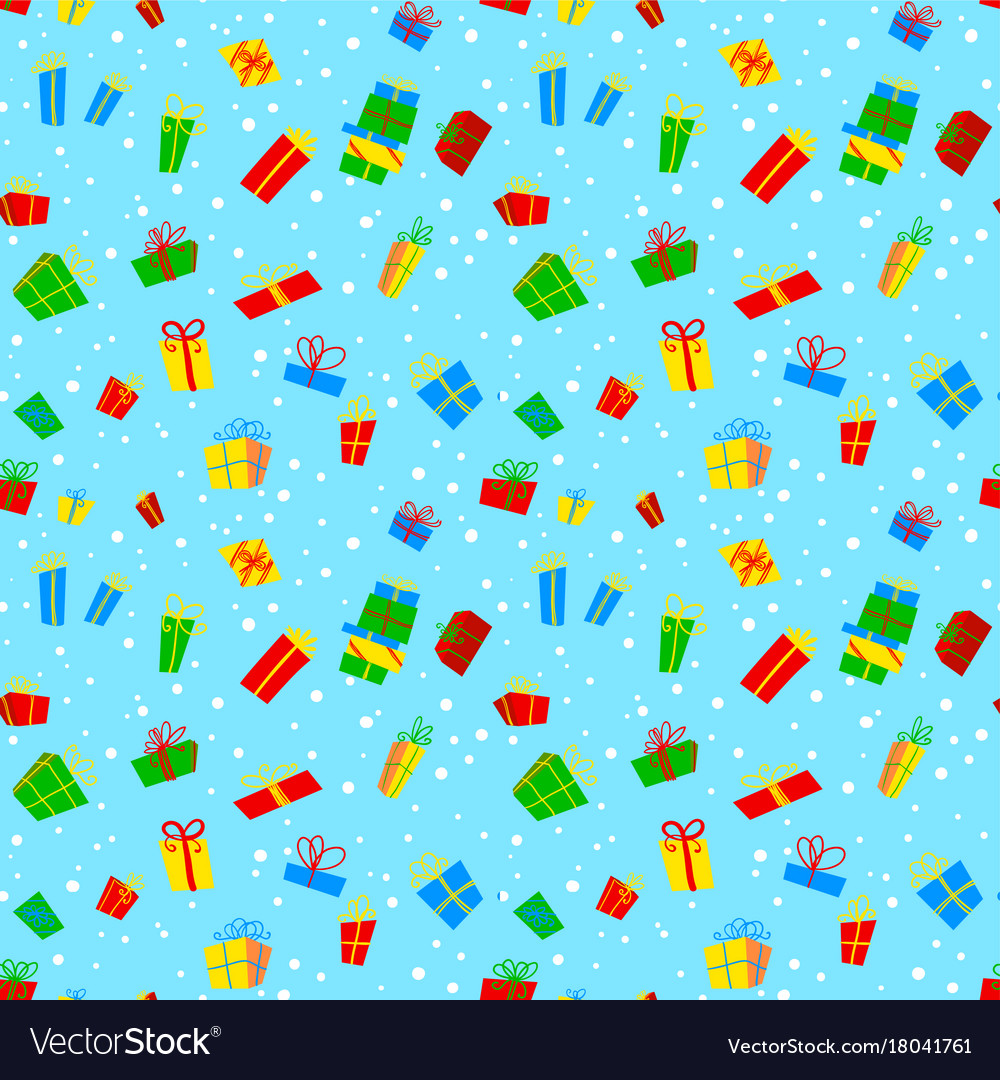 Seamless pattern with gift boxes background Vector Image